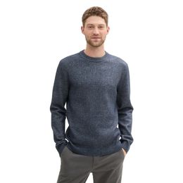 Tom Tailor Rundhalspullover mit Rippstruktur sky captain blue white core XL XL Pullover von Tom Tailor