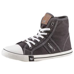 Mustang Shoes Sneaker, High Top-Sneaker, Schnürschuh mit Label in der Laufsohle schwarz 36 36 Sneaker in sportlicher Optik
