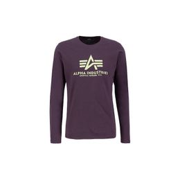 Alpha Industries Longsleeve »Basic Longsleeve BL« Plum XS XS Single Jersey Stoff