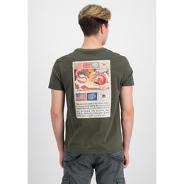 Alpha Industries T-Shirt »USN Blood Chit T-Shirt 2« dark olive M M Flag Label am linken Ärmel