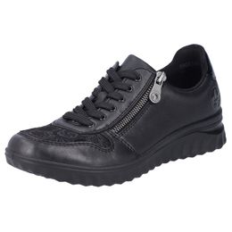 Rieker Sneaker, Freizeitschuh, Halbschuh, Schnürschuh mit loser Soft-Einlage schwarz 37 37 Sneaker mit seitlichem Reißverschluss