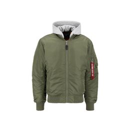 Alpha Industries Bomberjacke »MA-1 Zip Hood Back EMB« sage-green XXL XXL Flight Nylon Stoff