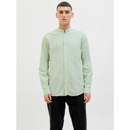 Jack & Jones JACK & JONES Langarmhemd »JJEBREEZE BAND SHIRT LS SN« mit Bandkragen Iceberg Green S - N-Gr N-Gr S Cooles Hemd von Jack & Jones