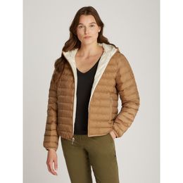 Tommy Hilfiger Steppjacke »REVERSIBLE LW PADDED JACKET« mit Kapuze mit reversible Tragemöglichkeit, leichte Wattierung, Logo-Patch Safari Canvas XL...