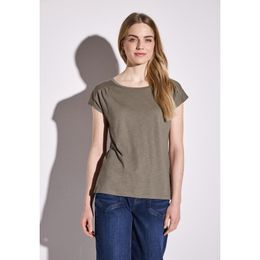 Street One Shirttop mit Raffung an der Schulter stone brown 46 46 T-Shirt von Street One