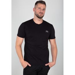 Alpha Industries T-Shirt »Basic T SL Foil Print« black/metalsilver L L Alpha Industries gedrucktes Label im Nacken innen