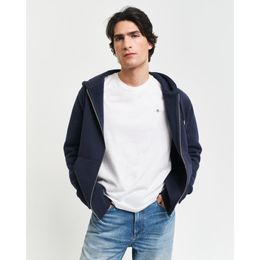 Gant Kapuzensweatjacke &raquo;EMBOSSED FULL-ZIP HOODIE&laquo; eine erhabene -Grafikpr&auml;gung auf der Brust EVENING BLUE XL XL Sweatjacke von Gant