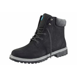 Polarino Schnürboots »Kalmar W«, Schnürboots, Stiefel mit Blockabsatz black-grey 42 42 Trendiger Winterstiefel von Polarino