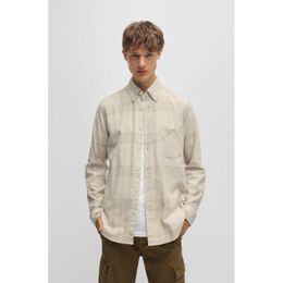 BOSS Orange Langarmhemd &raquo;Rickert&laquo; mit dezentem Karo-Design Light Beige273 3XL - N-Gr N-Gr 3XL Flanellhemd von BOSS Orange