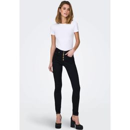 Only Damen Only High-waist-Jeans &raquo;ONLROYAL HW SK FLY BTN GUA DK BLUE BOX&laquo; schwarz XS (34), L&auml;nge 32