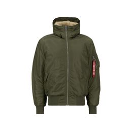 Alpha Industries Bomberjacke »MA-1 Hooded« dark green M M Flight Nylon Stoff