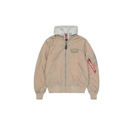 Alpha Industries Bomberjacke »MA-1 TT Hood Light« vintage sand XXL XXL TT Nylon Stoff