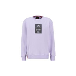 Alpha Industries Sweater »Rainbow Refl. Label Sweater« pale violet M M Rib Bündchen an Ärmeln und Saum