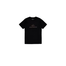 Alpha Industries T-Shirt »Basic Mid Logo TPU T-Shirt« black/shiny gold 4XL 4XL Single Jersey Stoff