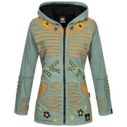 ANKERGLUT Fleecejacke »Patchwork Multicolor NUNAVUT II NEW FLOWER POWER« grün 36 (S) 36 (S) Sehr aktuelle Damen Patchwork Outdoor Jacke mit Kapuze