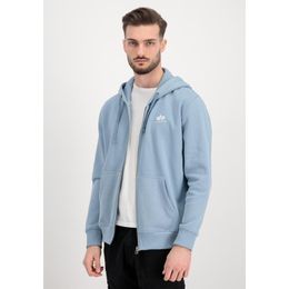 Alpha Industries Hoodie »Basic Zip Hoodie SL« greyblue L L Brushed Fleece Stoff