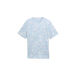 Tom Tailor T-Shirt mit All-Over Palmen Print powder blue stripe palm design XXL XXL T-Shirt von Tom Tailor