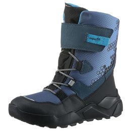 Superfit Winterstiefel »ROCKET WMS: weit«, Snowboots, Klettstiefel, Winterschuh mit Schurwolle blau-schwarz 35 35 Winterstiefel mit praktischem...