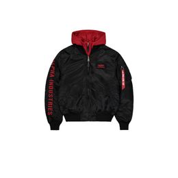 Alpha Industries Bomberjacke »MA-1 D-Tec Sleeve Embroidery« black/red XL XL Flight Nylon Stoff