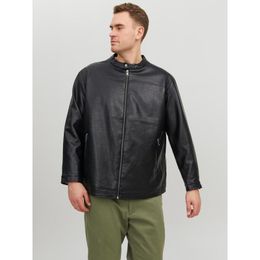 Jack & Jones PlusSize JACK & JONES PLUSSIZE Bikerjacke »JJEROCKY CLEAN JACKET NOOS PLS« Black 6XL 6XL Coole Bikerjacke in Lederoptik von Jack & Jones Plus Size