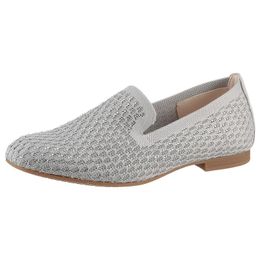 Gabor Slipper, Blockabsatz, Loafer, Bequemschuh mit funkelnden Strass-Steinen grau 36 36 Eleganter Slipper als Blickfang