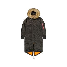Alpha Industries Winterjacke »Long Fishtail W« black olive S S Flight Nylon Stoff