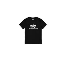 Alpha Industries T-Shirt »Basic T-Shirt BL Carbon« black / silver XS XS Single Jersey Stoff