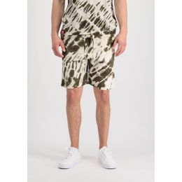 Alpha Industries Sweatshorts »Tie Dye Shorts« dark olive L - Normalgrößen Normalgrößen L Außenliegender Kordelzug mit geprägten Ösen