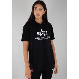 Alpha Industries T-Shirt »Basic T-Shirt Hooded« black L L Alpha Logo Loop Label am Saum