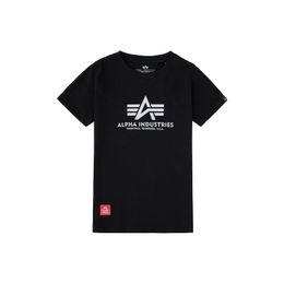 Alpha Industries T-Shirt »Basic T Kids Refl. Print« black 10 10 Alpha Logo Loop Label am Saum