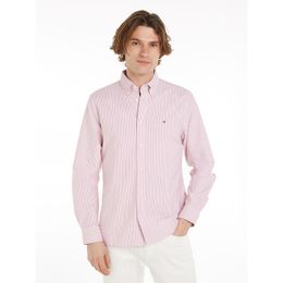 Tommy Hilfiger Langarmhemd »HERITAGE OXFORD STRIPE RF SHIRT« Terra Red / White L - N-Gr N-Gr L Langarmhemd in Regular Fit, ideal für eine bequeme...