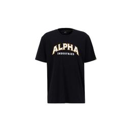 Alpha Industries T-Shirt »College T-Shirt« black 3XL 3XL Single Jersey Stoff