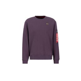 Alpha Industries Sweater &raquo;3D SL Sweatshirt&laquo; Plum L L Brushed Fleece Stoff