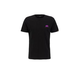 Alpha Industries T-Shirt »Basic T-Shirt SL« black / magenta XXL XXL Single Jersey Stoff