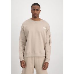 Alpha Industries Sweater »Organics OS Sweater« organic beige XS XS Gewebtes Label auf der Brust