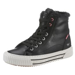 Mustang Shoes Winterboots, High Top Sneaker, Schnürboots mit Plateausohle schwarz 37 37 Mit Schnürung und Innen-Reißverschluss