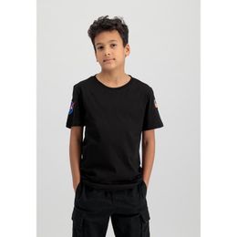 Alpha Industries T-Shirt »Kids Nasa T-Shirt« black 10 10 Flag Label am linken Ärmel