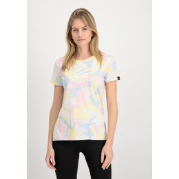 Alpha Industries T-Shirt »New Camo Basic T Wmn« yellow pink camo L L Flag Label am linken Ärmel