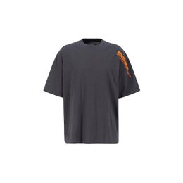 Alpha Industries T-Shirt »Flock Logo T-Shirt« vintage grey L L Alpha Industries gedrucktes Label im Nacken innen