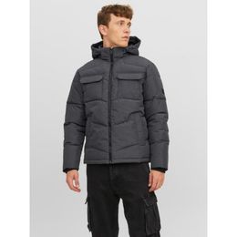 Jack & Jones JACK & JONES Steppjacke »JJMASON PUFFER JACKET SN« mit Kapuze Dark Grey Melange XL XL Ideal für die Übergangszeit