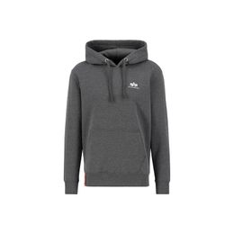 Alpha Industries Hoodie »Basic Hoodie SL« charcoal heather/white 4 XL 4 XL Brushed Fleece Stoff