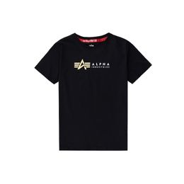 Alpha Industries T-Shirt »Alpha Label T Foil Print Kids« black 12 12 RBF Nackenband innen