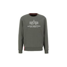 Alpha Industries Sweater »Basic Sweater Embroidery« dark olive S S RBF Loop Label am Saum