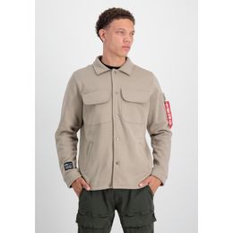Alpha Industries Hemdjacke »Sweat Overshirt« vintage sand M M Utility Pocket