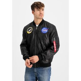 Alpha Industries Bomberjacke »MA-1 LW NASA Leather« black M M Slim Fit
