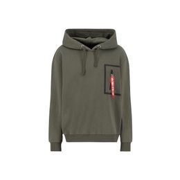 Alpha Industries Hoodie »Taped Pocket Hoodie« dark olive S S Kapuze mit Kordelzug