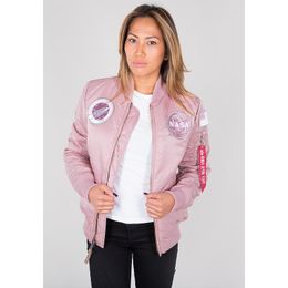 Alpha Industries Bomberjacke »MA-1 VF NASA Women« silver pink L L 2 Außentaschen, 1 Innentasche