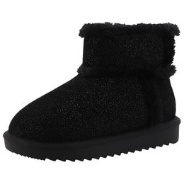 Tom Tailor Winterboots, Plateau, Schlupfboots mit edlem Glitzerdruck schwarz 31 31 Winterboots mit zweckm&auml;&szlig;igem Innenrei&szlig;verschluss