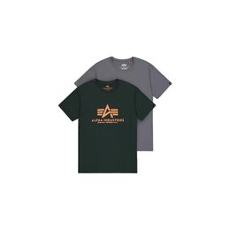 Alpha Industries T-Shirt »Basic T-Shirt BL 2 Pack« grey black/dark petrol 3XL 3XL Single Jersey Stoff