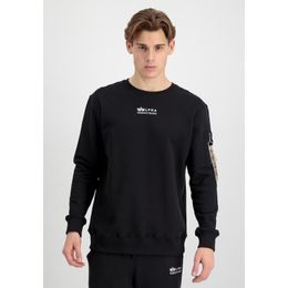 Alpha Industries Sweater »Organics EMB Sweater« organic black XXL XXL Rib Bündchen am Hals, Ärmeln und Saum
